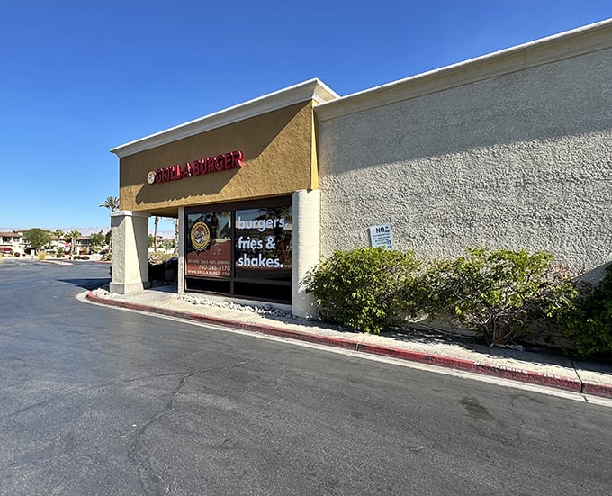 Unassuming strip mall exterior that hides culinary greatness, like finding out Clark Kent is actually Superman with a spatula.