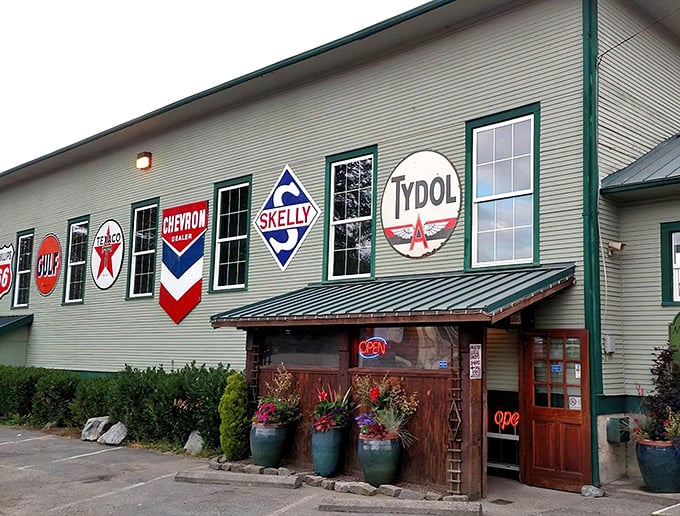 Those vintage gas station signs aren't just decoration&mdash;they're a declaration that breakfast here is worth the scenic drive through Snohomish County.