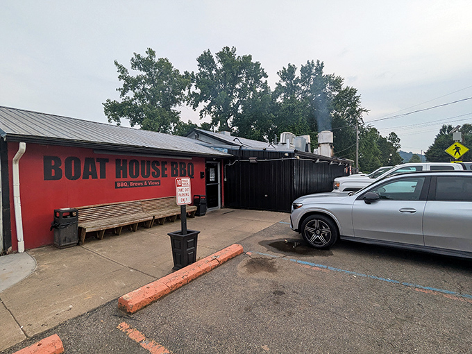 That red building might not win beauty contests, but it's quietly revolutionizing barbecue expectations in historic Marietta.