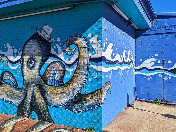 That turquoise exterior isn't shy about announcing there's serious Mexican seafood happening inside this Kansas City gem.