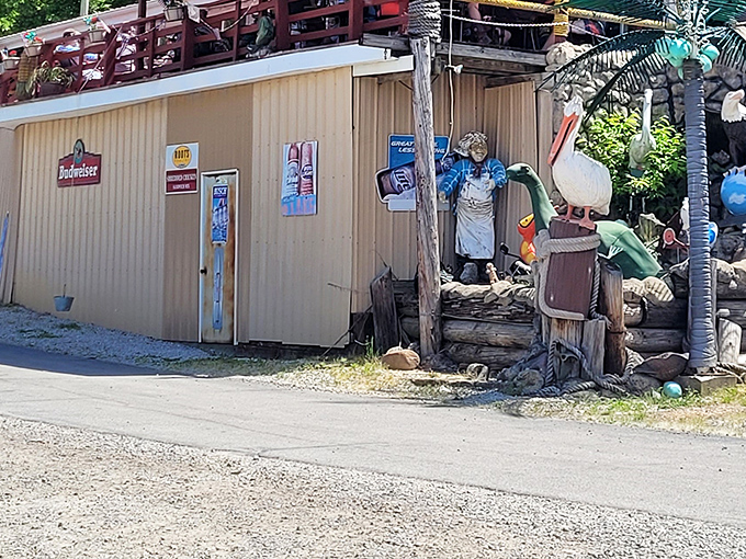 The unassuming yellow exterior of Tackle Box 2 might fool you, but that fisherman statue knows what's up&mdash;seafood treasures await inside this riverside gem.