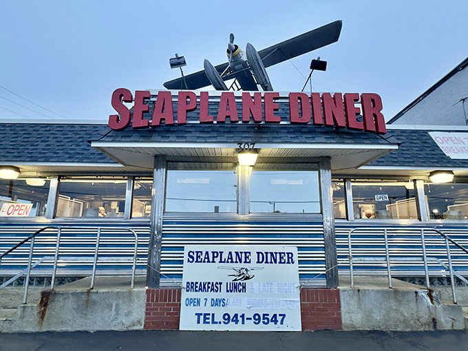 The iconic seaplane perched atop this Providence diner isn't just decoration&mdash;it's a beacon calling hungry travelers to breakfast paradise.