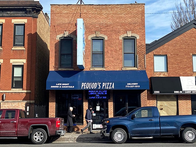 Don’t let the plain brick exterior fool you — inside Pequod’s Pizza waits the legendary caramelized crust Chicago can’t stop talking about.