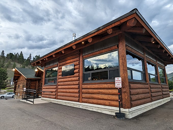 The quintessential Montana log cabin experience awaits at Lolo Creek Steakhouse, where rustic charm meets carnivorous delight.
