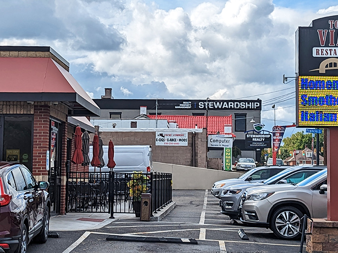 The unassuming exterior of Top of the Viaduct might not stop traffic, but locals know this modest brick facade hides breakfast treasures worth the hunt.