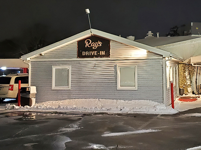 The humble exterior of Ray's Drive-In belies the culinary treasures within. Even in winter's embrace, this Kokomo landmark beckons with promises of comfort food perfection.