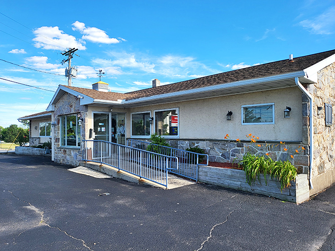 Stone facade meets small-town charm at Sunset Family Restaurant, where breakfast dreams come true daily in Birdsboro.
