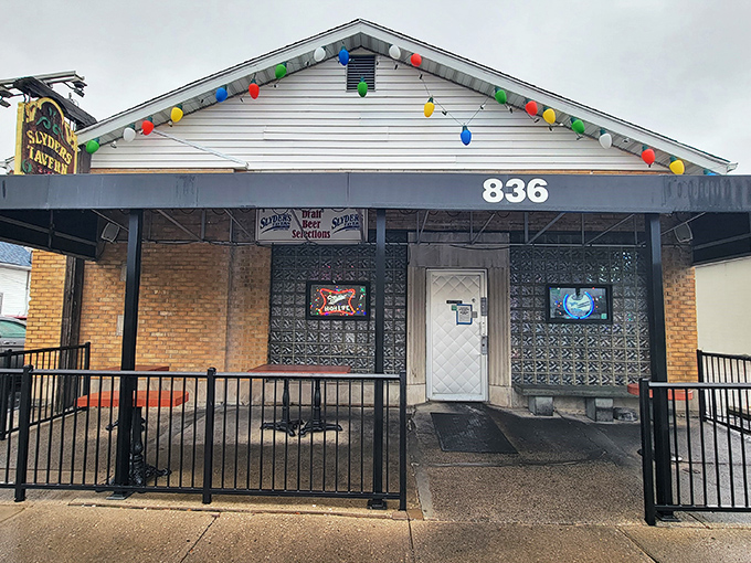 Holiday lights add a touch of cheer to this neighborhood institution. Like finding a $20 bill in old jeans&mdash;unexpected joy in familiar places.