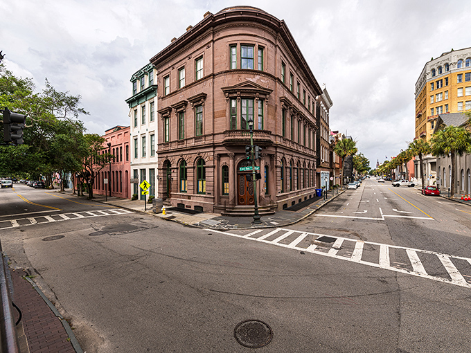Where history meets every corner. This iconic Charleston intersection showcases the city's distinctive architectural character that makes you feel like you've stepped into a living postcard.