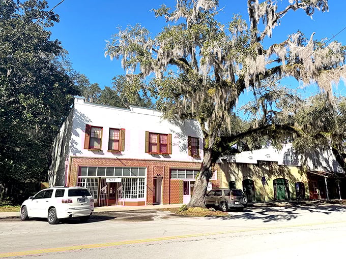 This brick-and-white storefront could star in its own Hallmark movie &ndash; complete with charming red shutters and small-town appeal.