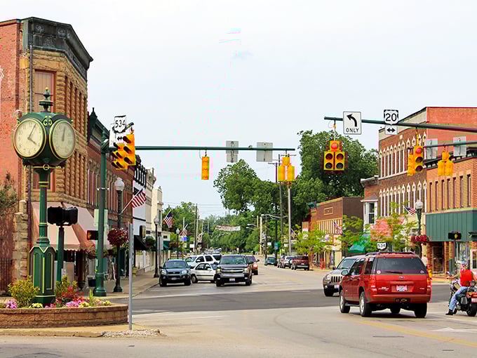 Downtown Geneva greets you with that perfect small-town charm &ndash; historic brick buildings, a stately clock, and traffic lights that might change three times before anyone shows up.