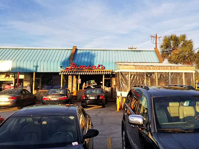 The packed parking lot tells you everything you need to know. In the restaurant world, cars clustered like this are nature's way of saying "follow the herd."