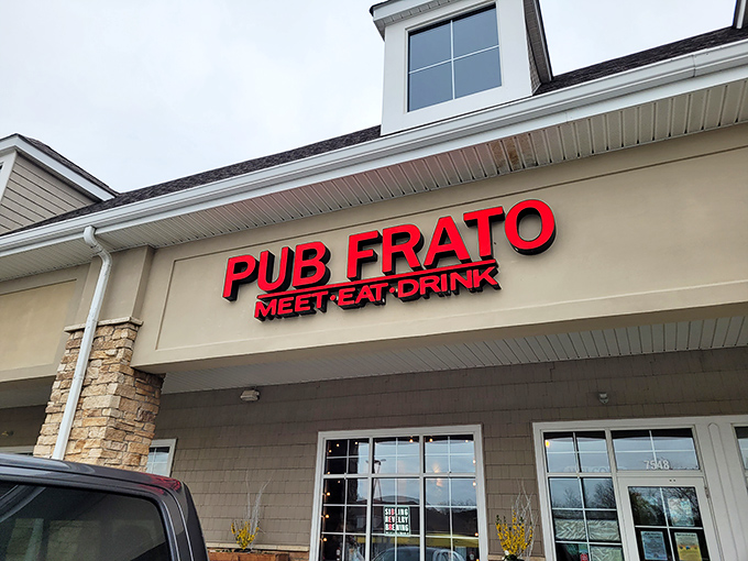 The bold red letters promise what's inside: a neighborhood spot serving food that'll become your new obsession.