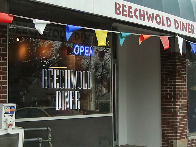 Colorful pennants and a welcoming "OPEN" sign invite hungry patrons into this Columbus institution. Like a breakfast siren song you can't&mdash;and shouldn't&mdash;resist.