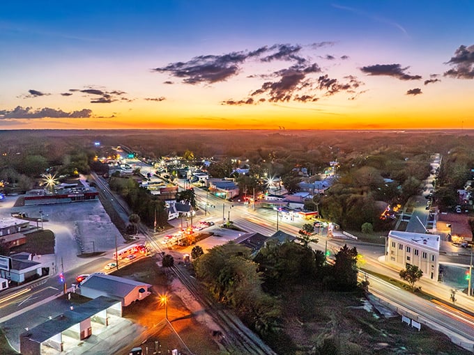 Dunnellon's sunset skyline glows with small-town charm, where streetlights twinkle like fireflies and retirement dollars stretch as far as the horizon.