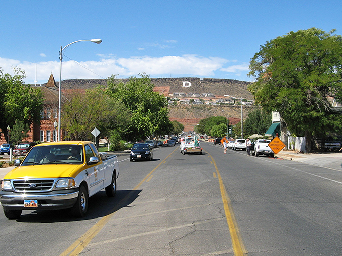 St. George's main drag offers that perfect small-town feel with big mountain views. Where traffic jams mean waiting through one light cycle, not hours of gridlock.