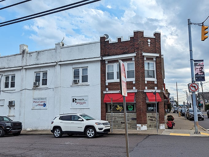 The brick fortress of flavor stands proudly on Main Street, its red awnings beckoning hungry travelers like a culinary lighthouse in Old Forge.