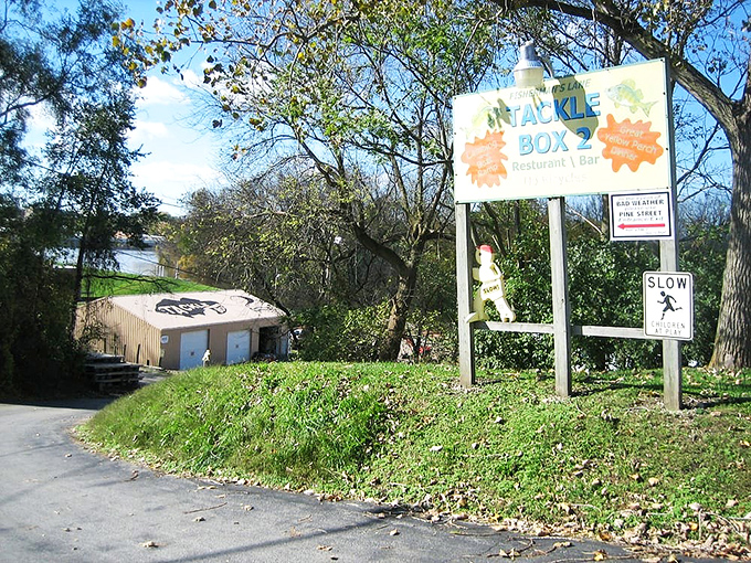 This roadside sign promises what lies ahead &ndash; a restaurant and bar where Ohio's fishing culture comes to life on your plate.