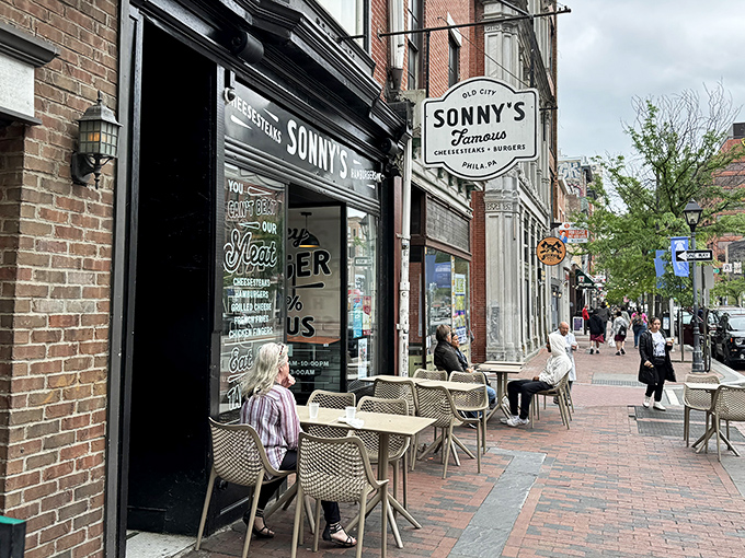 Sonny's iconic storefront beckons hungry pilgrims with its simple promise: legendary cheesesteaks and burgers await those wise enough to stop by.