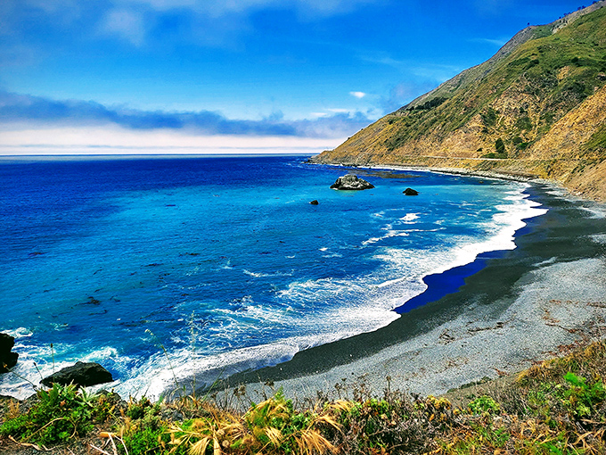 Where the Pacific meets paradise. Big Sur's coastline offers the kind of blue that makes you question why you ever settled for swimming pools.