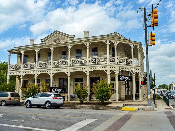 The historic limestone buildings of Boerne's Main Street tell stories that stretch back generations, their German-influenced architecture a love letter to the town's heritage.