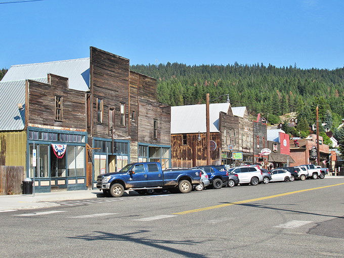 Main Street Roslyn stretches toward pine-covered hills, where historic storefronts stand like sentinels guarding a simpler time.