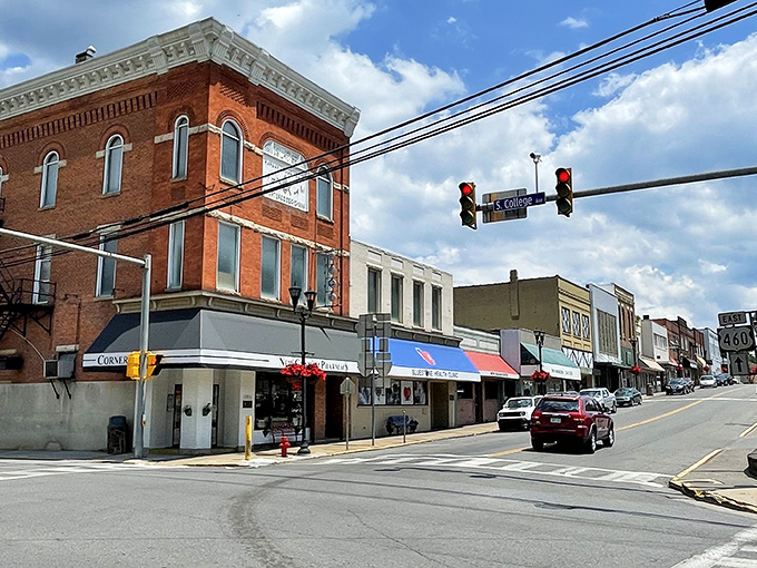 Historic brick buildings line Bluefield's charming downtown, where your dollar stretches further and genuine small-town life thrives.