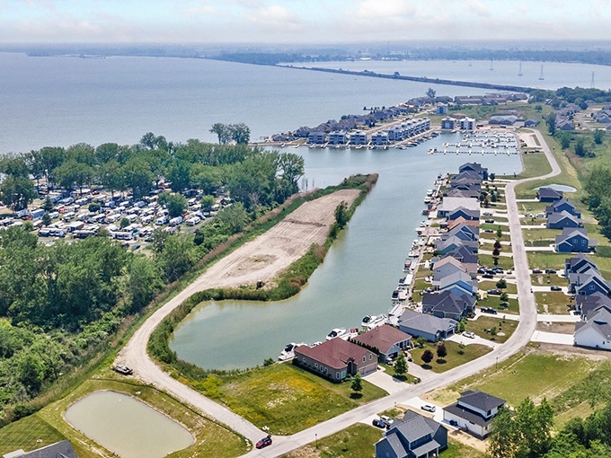 Marblehead's waterfront homes embrace the lake like old friends at a reunion, each with their own private dock and story to tell.