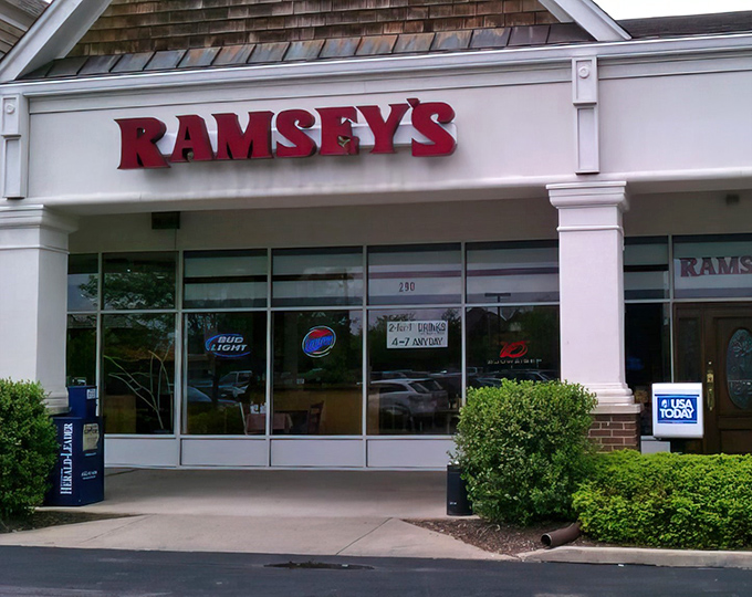 The welcoming facade of Ramsey's in Andover beckons like an old friend, promising comfort food that'll make your soul do a happy dance.