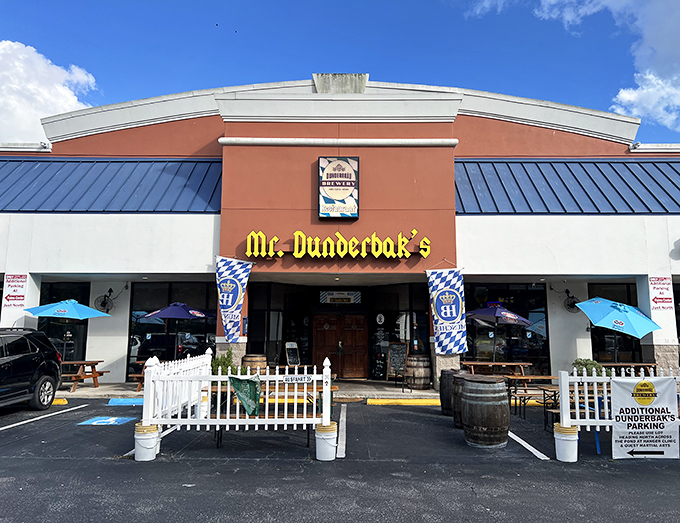 The blue and white Bavarian patterns welcome you like a friendly "Guten Tag!" &ndash; Florida sunshine outside, German gem&uuml;tlichkeit inside.