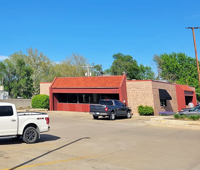 The modest brick exterior of The Pad Restaurant proves once again that culinary treasures often hide behind unassuming facades. Kansas knows its priorities.