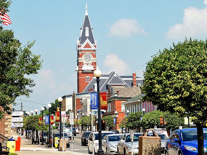 The iconic courthouse clock tower stands like Clarion's own Big Ben, minus the tourists and with 100% more small-town Pennsylvania charm.