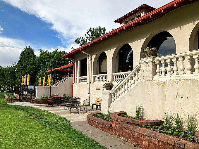 The Spanish-style exterior of Patty Jewett Bar & Grill beckons like an old friend waiting to share stories and good food.