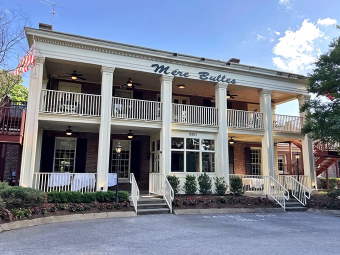 Southern grandeur meets culinary excellence at Mere Bulles, where those white columns aren't just for show&mdash;they're the gateway to flavor paradise.