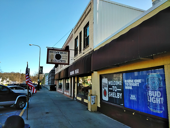 The unassuming storefront of Brown Bear in downtown Shelby might not stop traffic, but locals know this modest exterior hides burger greatness within.
