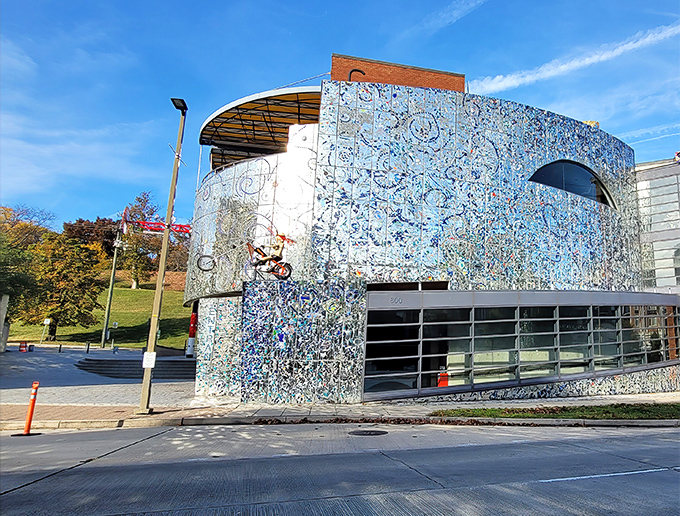 The American Visionary Art Museum's shimmering mosaic façade catches sunlight like a disco ball designed by cosmic dreamers. Baltimore's most unexpected architectural marvel invites you to step into another world.
