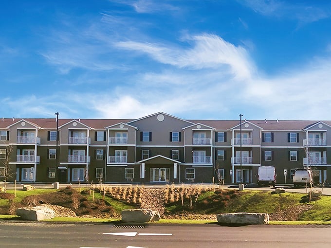 Modern living meets Pennsylvania charm at Connect55+ Penn Township, where retirement looks less like Golden Girls and more like a boutique hotel getaway.