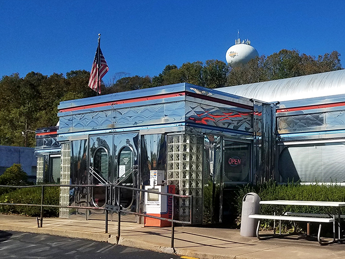 Chrome-clad time travel! Diner 23's gleaming exterior promises a journey back to when diners were America's culinary town squares.