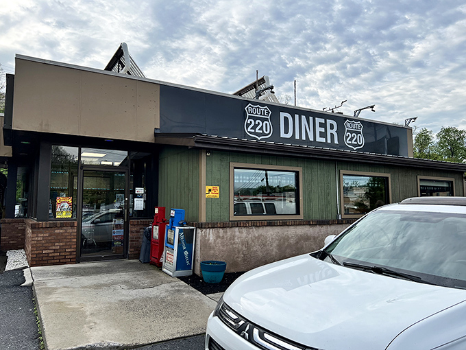 Daylight reveals the diner's classic roadside charm – where hungry road-trippers and locals have been finding common ground over coffee for generations.
