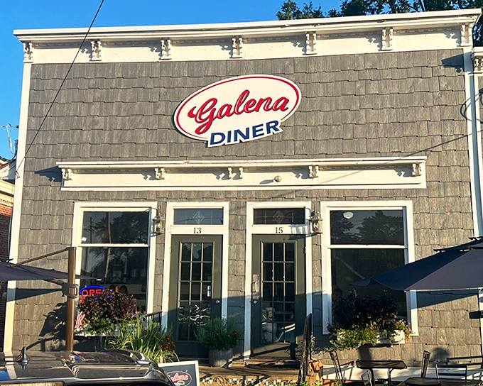 Outdoor seating at Galena Diner&mdash;where your coffee stays full, conversations flow freely, and small-town Ohio unfolds before you like a charming paperback.
