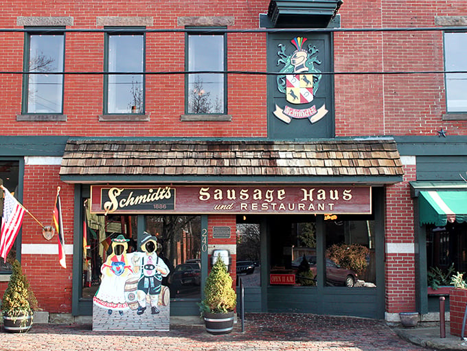 The historic brick fa&ccedil;ade of Schmidthaus Restaurant stands proudly on Columbus Grove's main street, a time capsule of German-American heritage waiting to be discovered. 