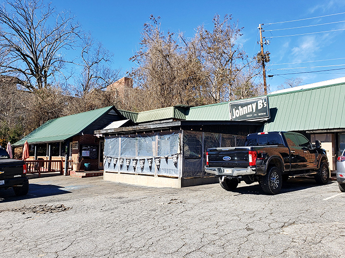 Johnny B's modest green-roofed exterior might not scream "culinary destination," but that's exactly how the best hidden gems operate&mdash;hiding in plain sight.