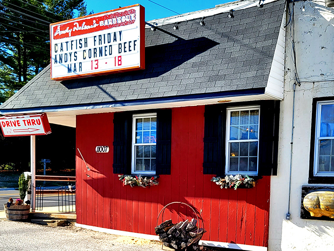 That iconic red exterior isn't just a building—it's a beacon of hope for the barbecue-deprived. Catfish Fridays? Count me in!