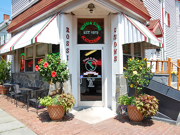 That striped awning beckons like a carnival tent, but instead of clowns, you'll find sandwich wizards inside.