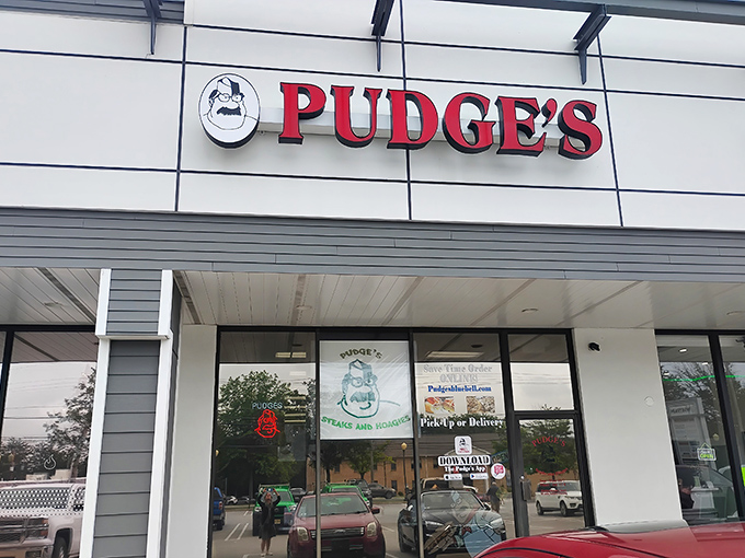 The unassuming storefront of Pudge's hides sandwich greatness within, like finding a Picasso at a yard sale.