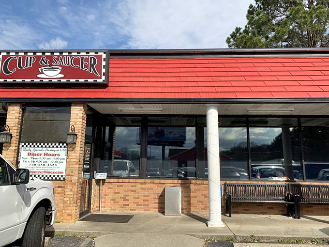 That classic diner sign promises exactly what we all need: "Good food. Good friends." No false advertising detected&mdash;just honest Georgia hospitality.