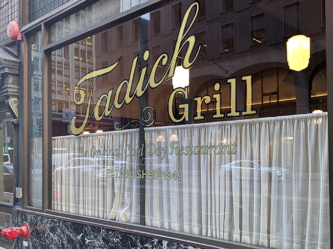 "America's oldest restaurant" proudly displayed on the window &ndash; when a place has been serving since 1849, they've earned the right to brag a little.