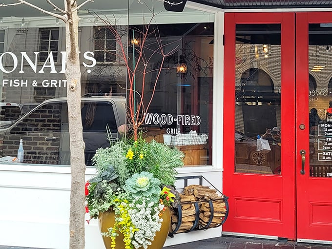 The bright red doors of Jonah's welcome you like an old friend, promising wood-fired goodness and Southern hospitality in downtown Thomasville.