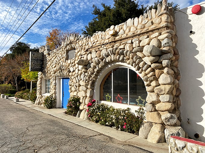This stone fa&ccedil;ade isn't just a restaurant entrance&mdash;it's a portal to Provence hiding in plain sight along Sierra Highway.
