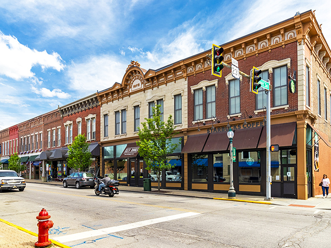 Downtown Greencastle looks like a Norman Rockwell painting came to life, complete with string lights and historic brick buildings that whisper stories from another era.